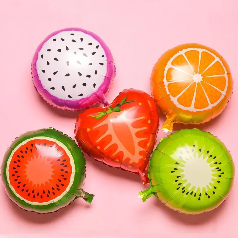 7Pcs summer refreshing themed fruit birthday balloon decoration ...