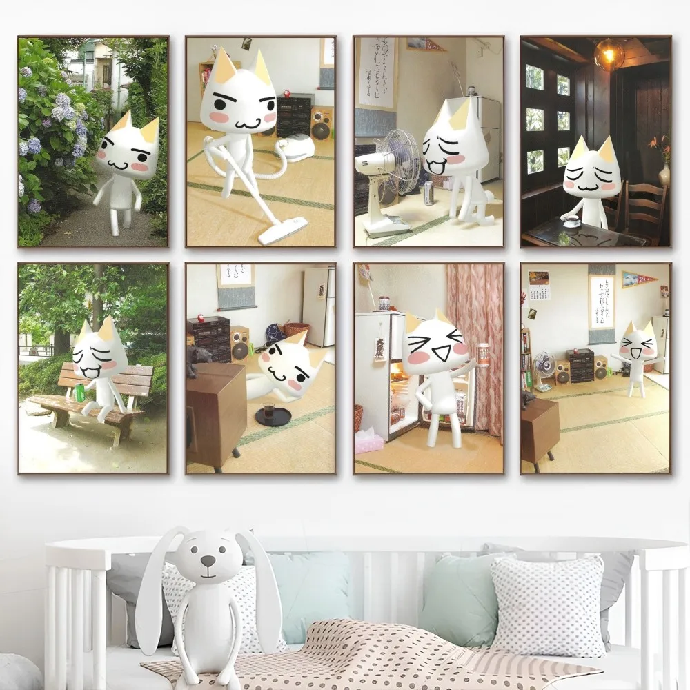 Inoue-toro-cute-cat-Self-adhesive-Art-Poster-Whitepaper-Prints-Posters ...