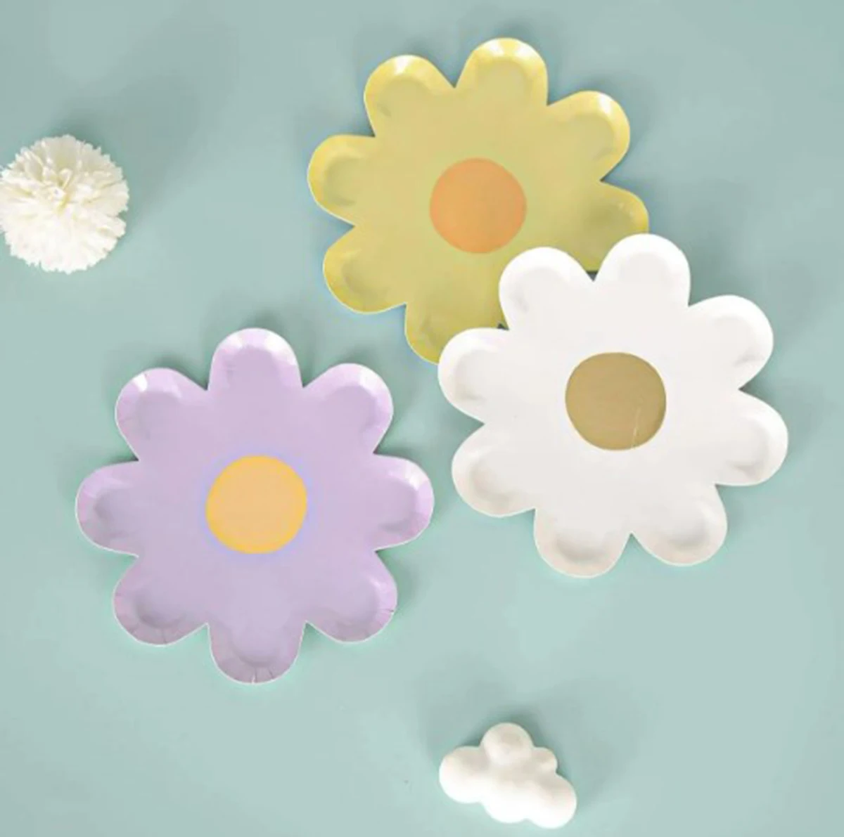 10pcs-Daisy-Tableware-Disposable-Dining-Cake-Plate-Kids-Birthday-Party ...