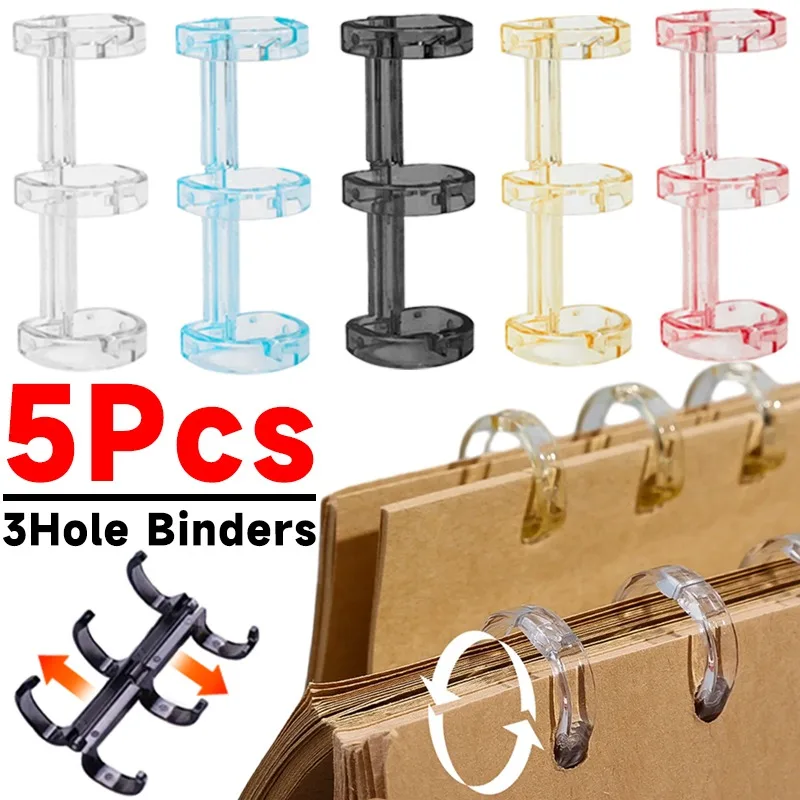 5-1Pcs 3 Ring Loose Leaf Binder Rings Crystal Binding Spines Snap Split ...