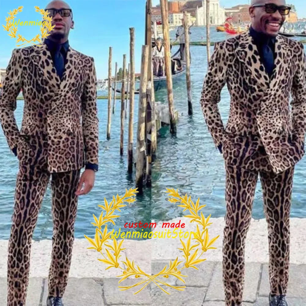 Leopard-Print-Men-s-Suits-Slim-Fit-Peaked-Lapel-2-Pieces-Suede-Blazer ...