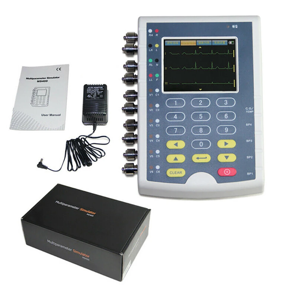 MS400-Multi-Parameter-Simulator-Touch-Screen-Patient-Monitor-12-Leads-ECG-RESP-TEMP-IBP ...