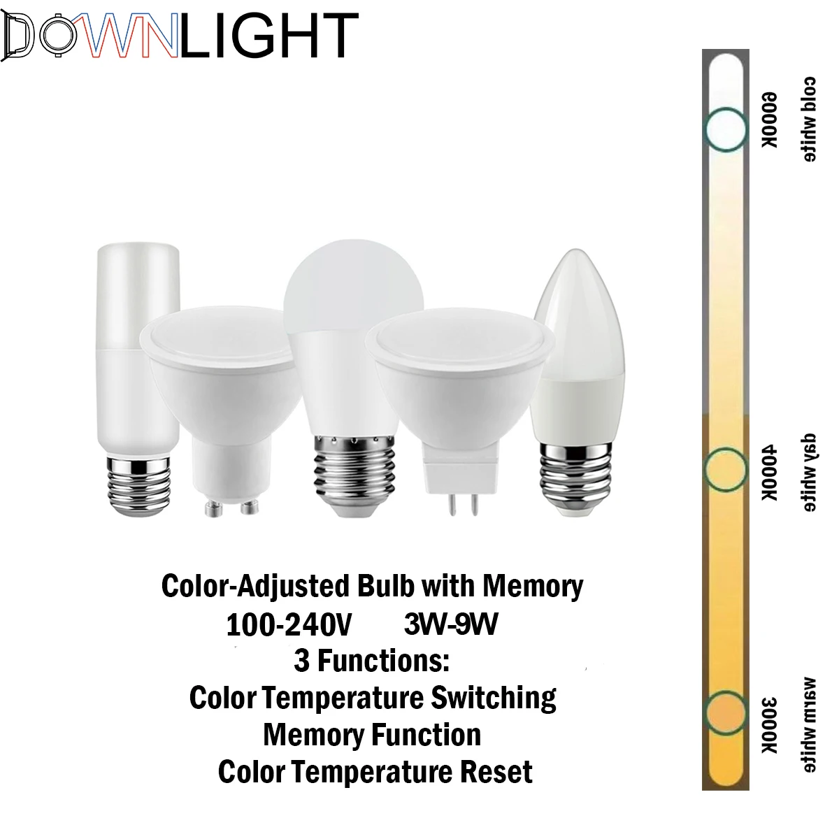 5PCS-LED-Color-adjusted-Bulb-GU10-GU5-3-AC120V-AC220V-3W-9W-CCT-Memory ...