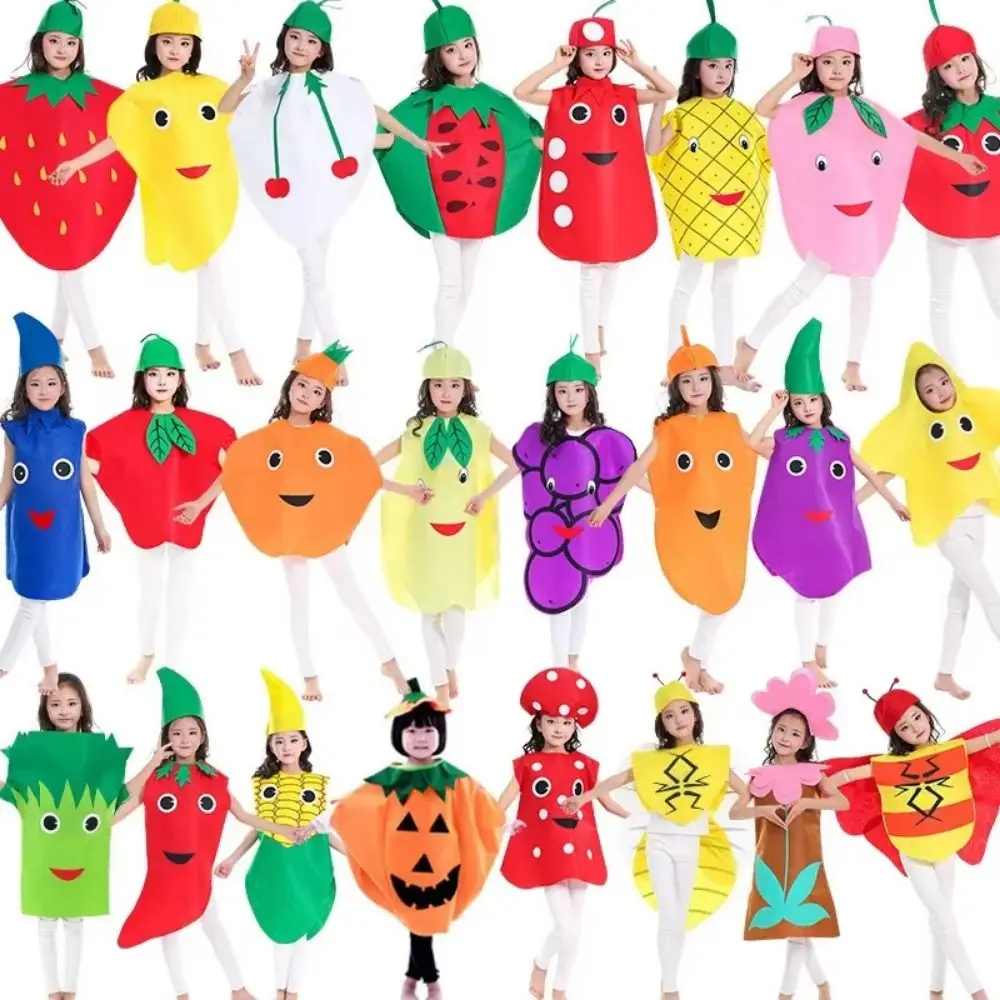 Food Fruit Veggie Costume Performance Stage Pumpkin Cloak Children ...