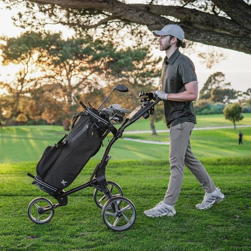 Tool 3 Wheel Golf Push Cart Ultra Lightweight Smallest Folding Size ...