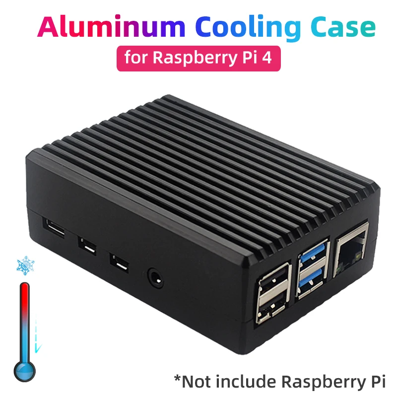 Aluminum Alloy Case for Raspberry Pi 4 Black Box Metal Shell Passive ...