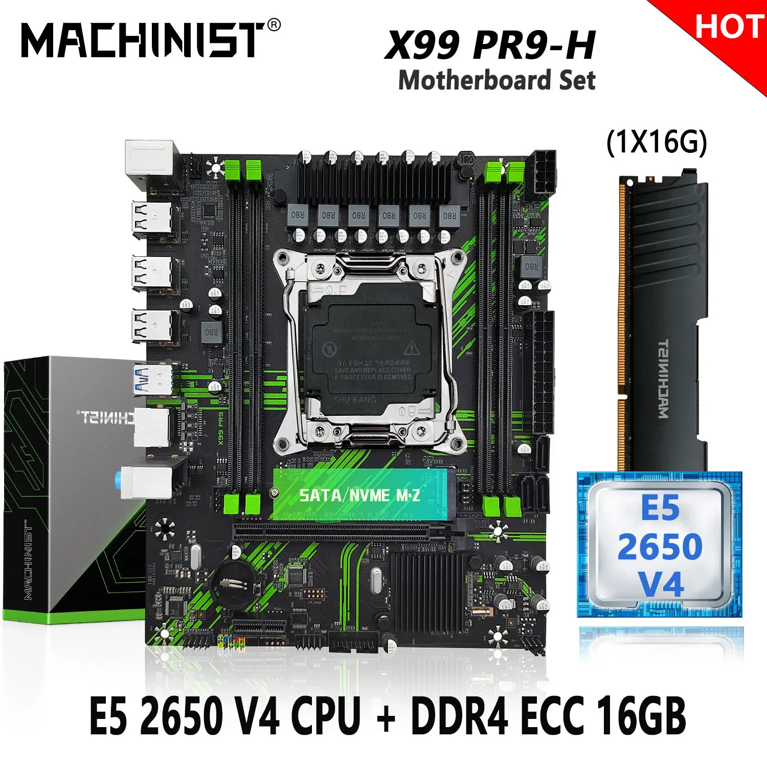 MACHINIST-X99-PR9-H-Motherboard-Set-LGA-2011-3-Kit-Xeon-E5-2650-V4-CPU ...