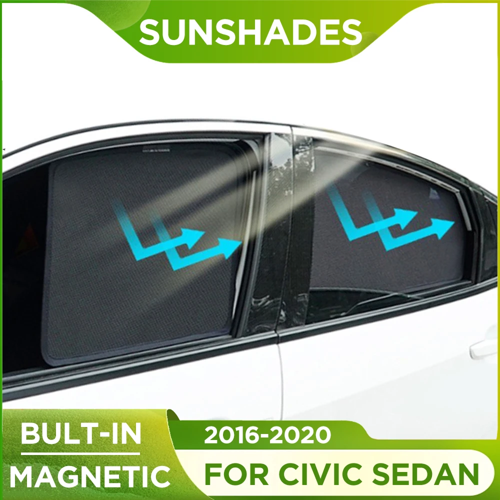 Magnetic-Side-Car-Windows-Sunshades-For-Honda-CIVIC-Sedan-10th-2016 ...