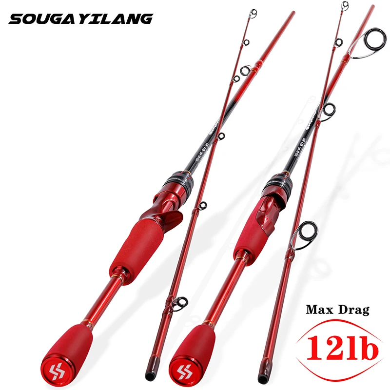 Sougayilang-Red-Fishing-Rod-1-8m-2-Sections-Light-Weight-Fishing-Pole ...