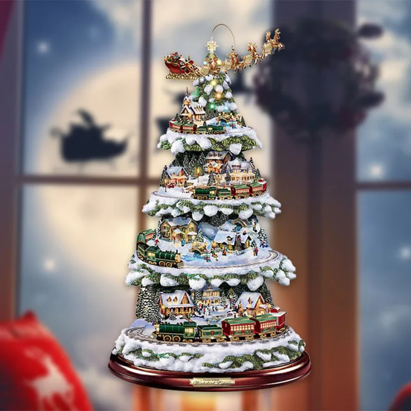Christmas Window Scene With Train