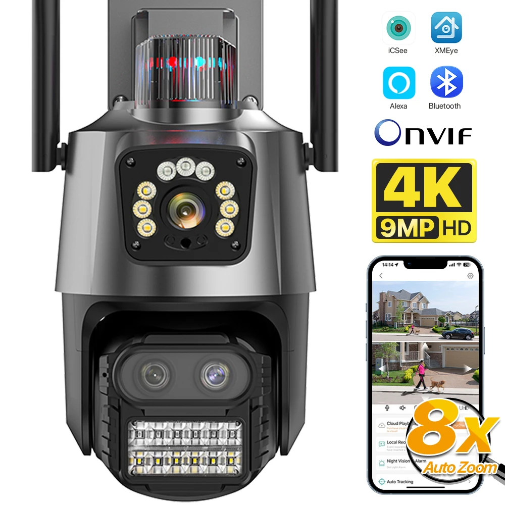 9MP-4K-HD-WIFI-IP-Camera-Three-Lens-Dual-Screen-PTZ-Camera-Auto ...