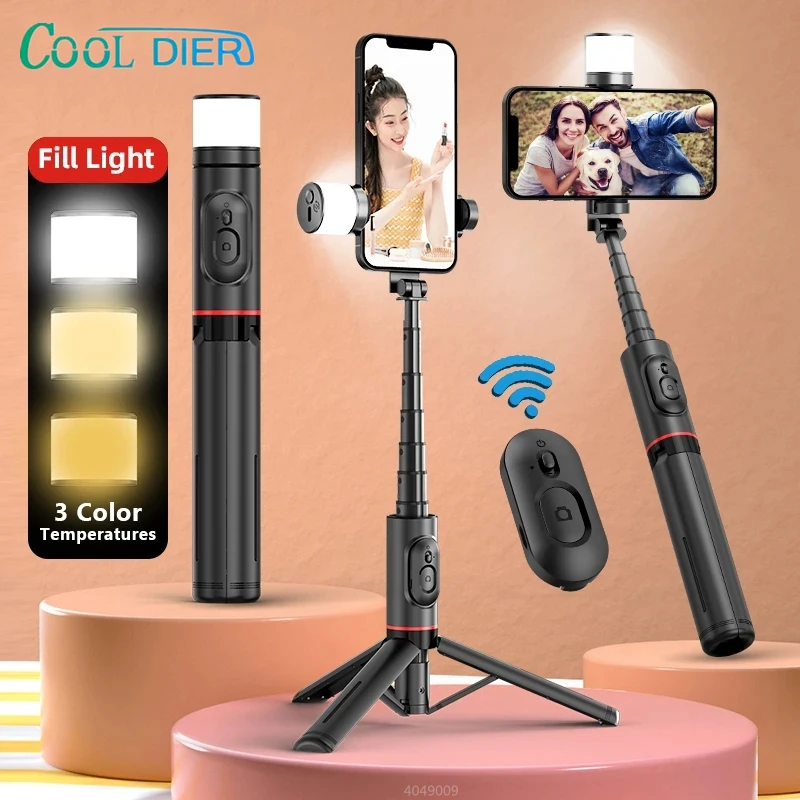 COOL-DIER-Q12S-Foldable-Wireless-Selfie-Stick-Bluetooth-Monopod-With ...