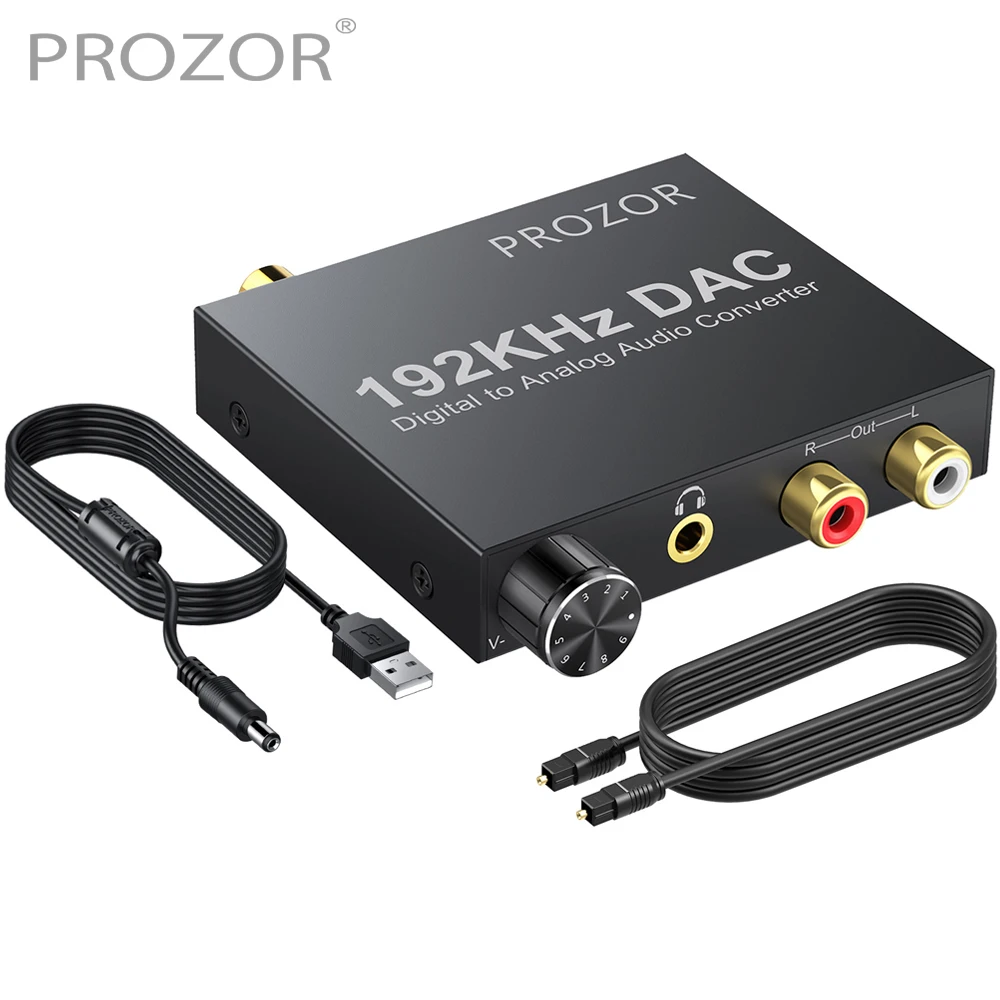 PROZOR Digital to Analog Converter 192kHz DAC Volume Control Digital ...