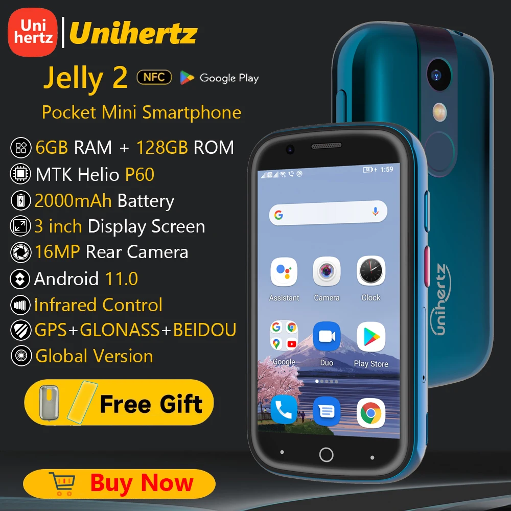 Unihertz – Plus Petit Téléphone Portable Galaxy 2 Du Monde, Android 11 ...