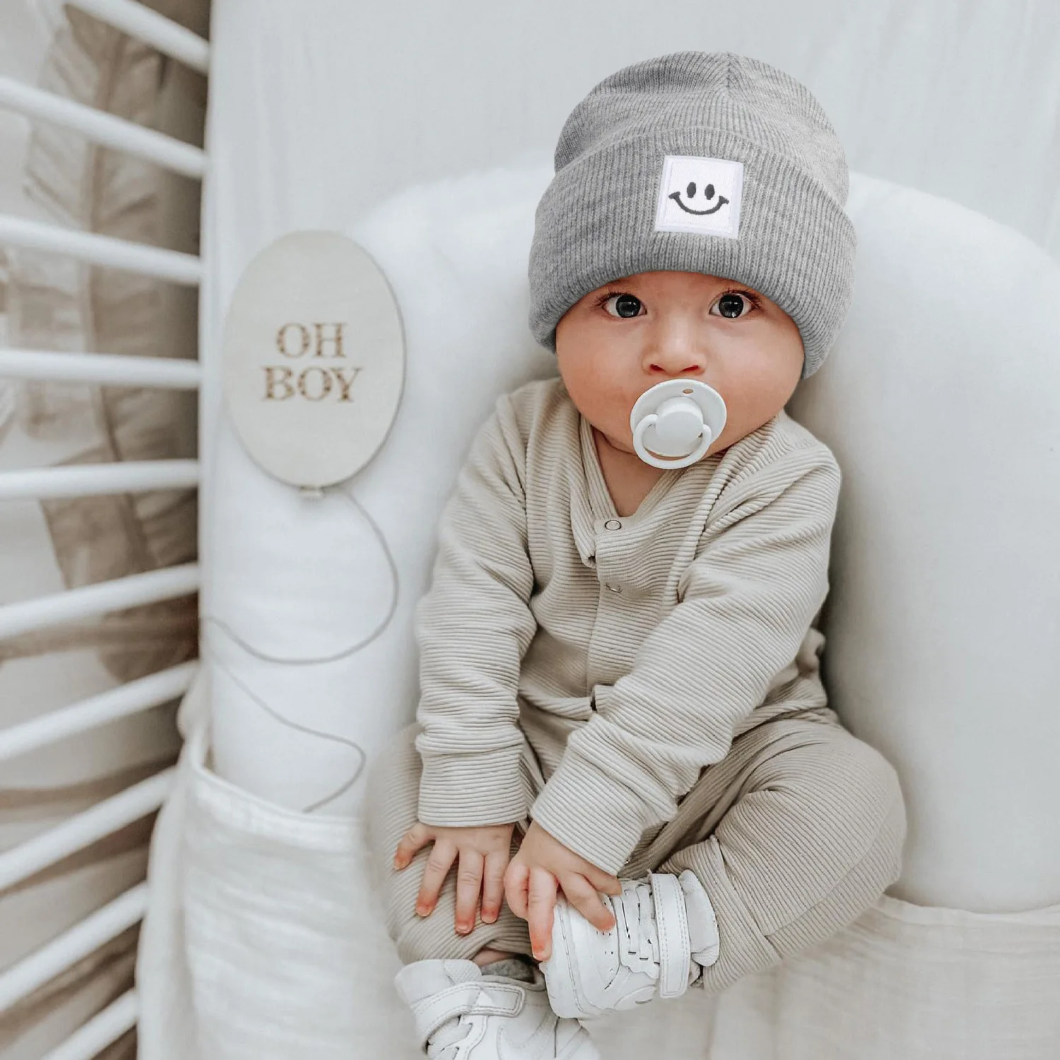 Smiley Knitted Baby/kids Hat – Happy Kiddo Shop