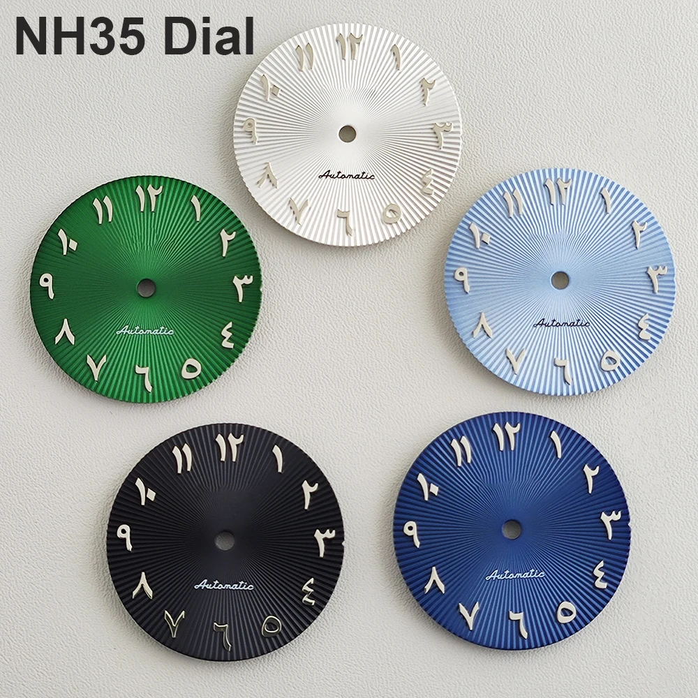 NH35-dial-NH36-dial-28-5mm-Arab-dial-corrugated-dial-Silver-stainless ...