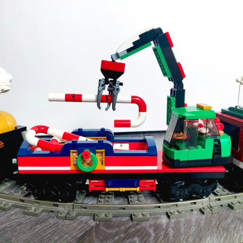MOC Building Block Mini Train Series Candy Crane DIY Model Education ...