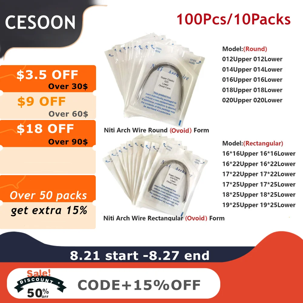 10Packs-Dental-Orthodontic-Niti-Arch-Wire-Super-Elastic-Round ...