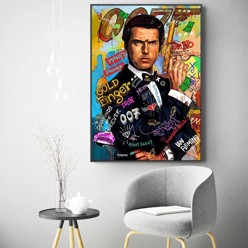 Graffiti Artworks of the Godfather and James Bond Actors Printed on ...