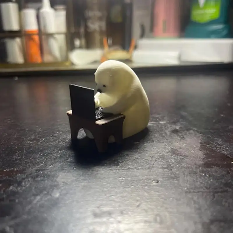 Miniature Bear Figurines Miniature Coder Animal Figurine Cartoon Cute ...