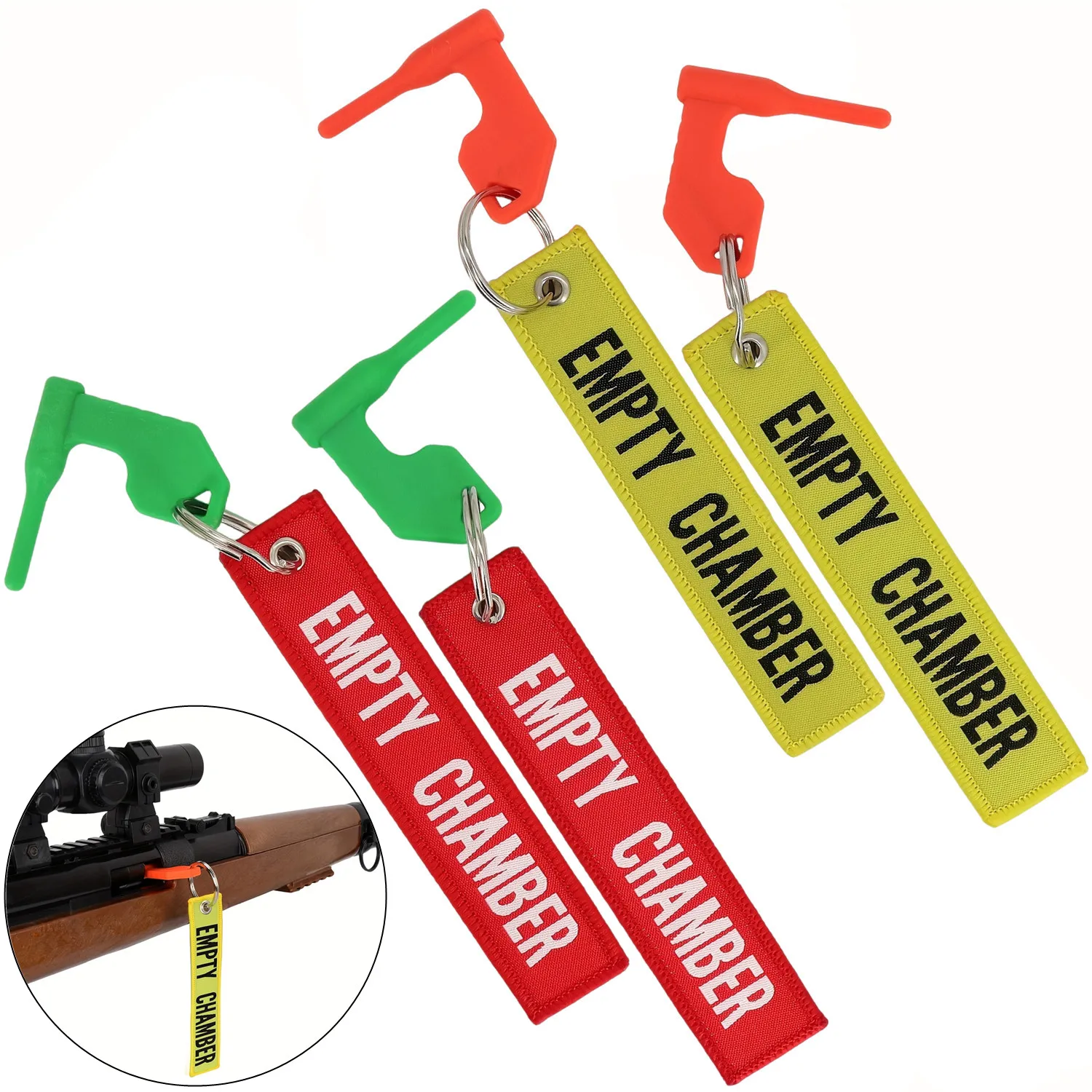 2 Sets Chamber Safety Flags Fits Rifle Shotgun Pistol with Bright ...