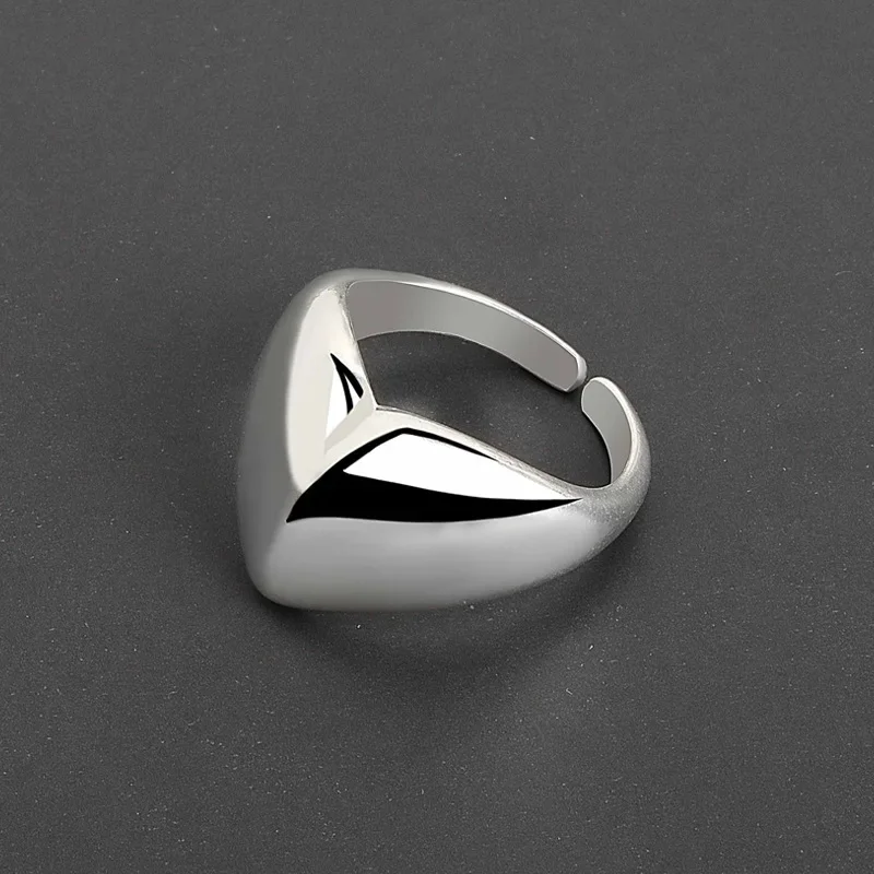 Silver Color Rings For Women Accessories Trendy Elegant Simple Smooth ...