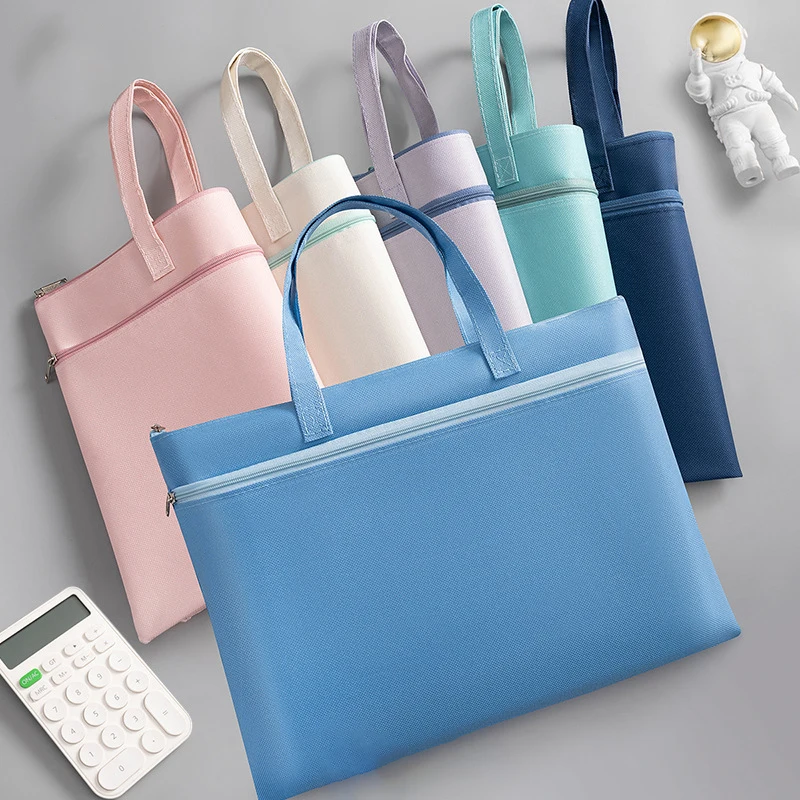 Waterproof Briefcase Canvas Portable Document Bags Test Paper File ...