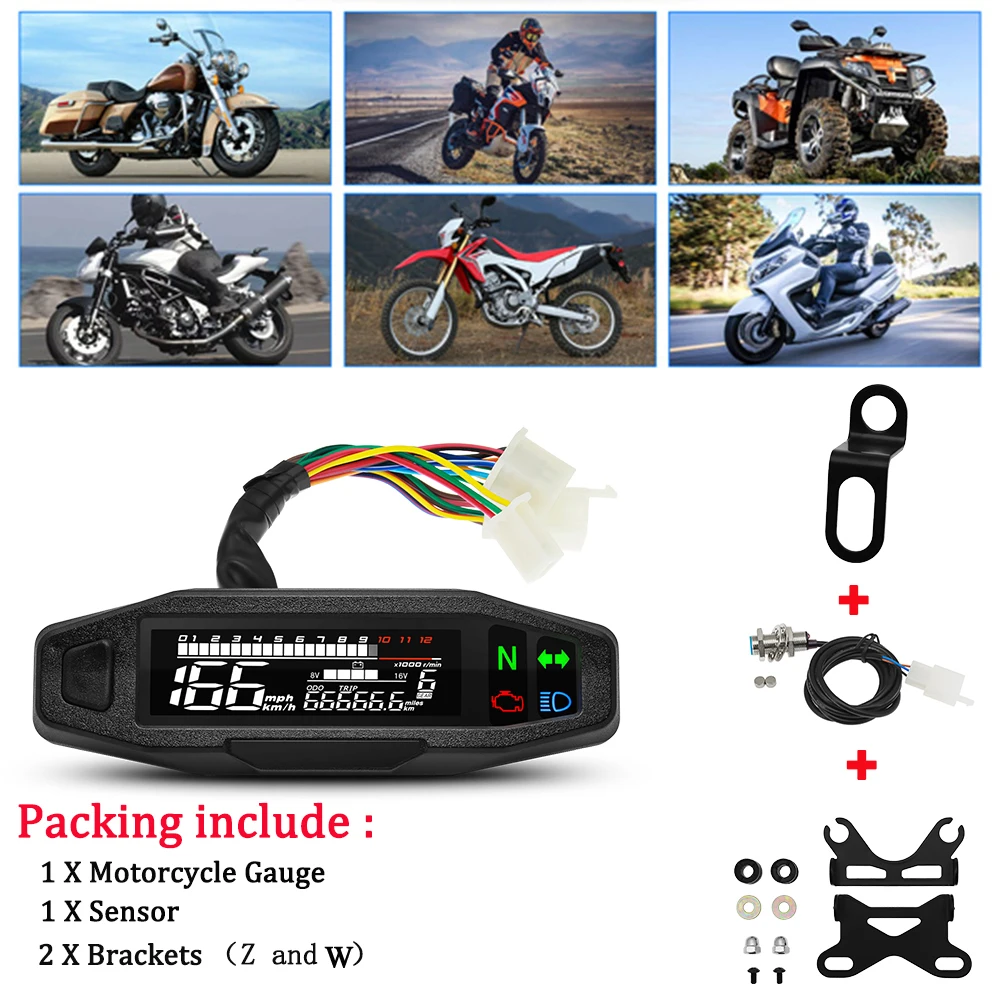 12V-Motorcycle-Digital-Panel-Universal-Speedometer-Fuel-Gauge-Kit ...