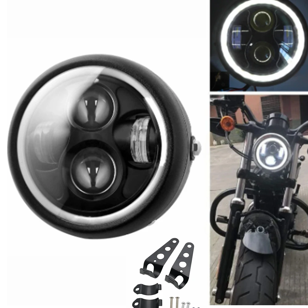 6.5 Inch Motorcycle Led Headlight Universal 6.5" Round Head Light for ...