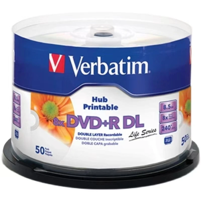 Wholesale Verbatim Dvd+r Dl 8.5gb Dual Layer D9 8x 240min 50pcs/lot ...