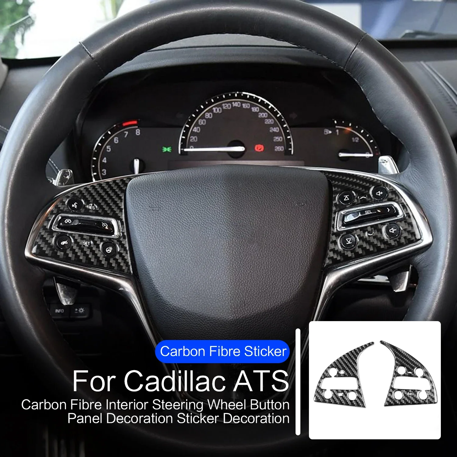 For Cadillac ATS 2013-2019 Sedan Accessories Car Carbon Fiber Interior ...