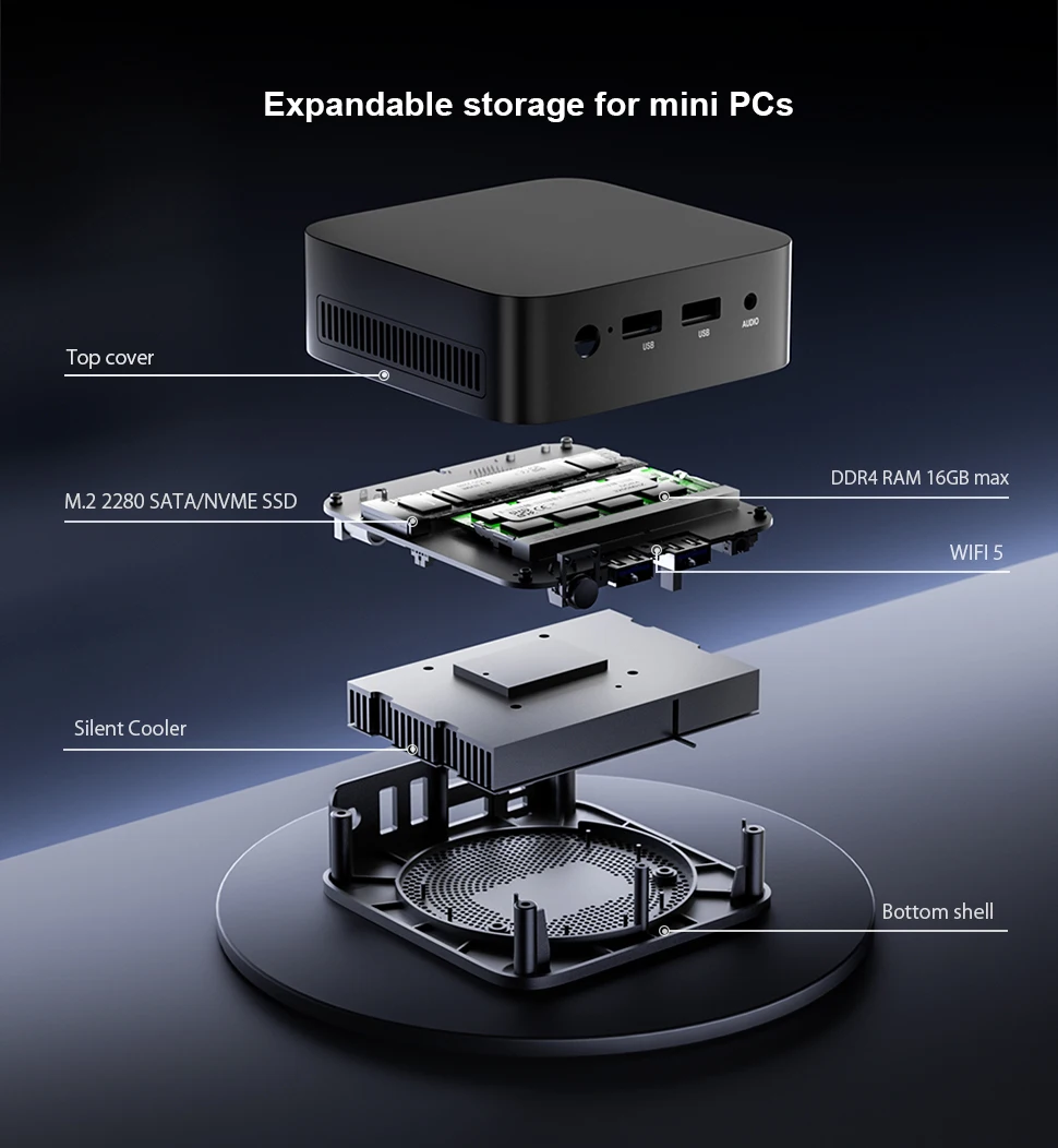 Мини-ПК T10 Intel Twin Lake N150 Windows 11, ультрамаленький карманный ...