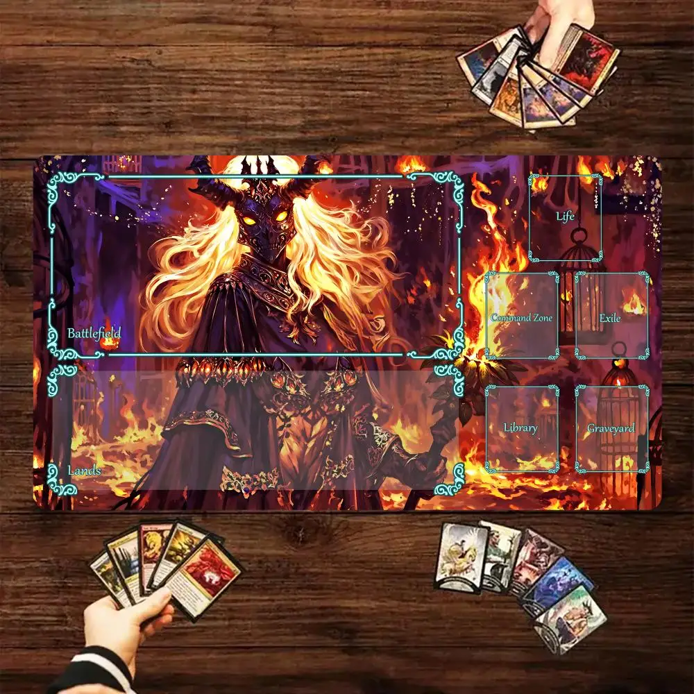 Game-specific Magic Playmat Card Gaming Mat with zone Fantasy Samurai ...