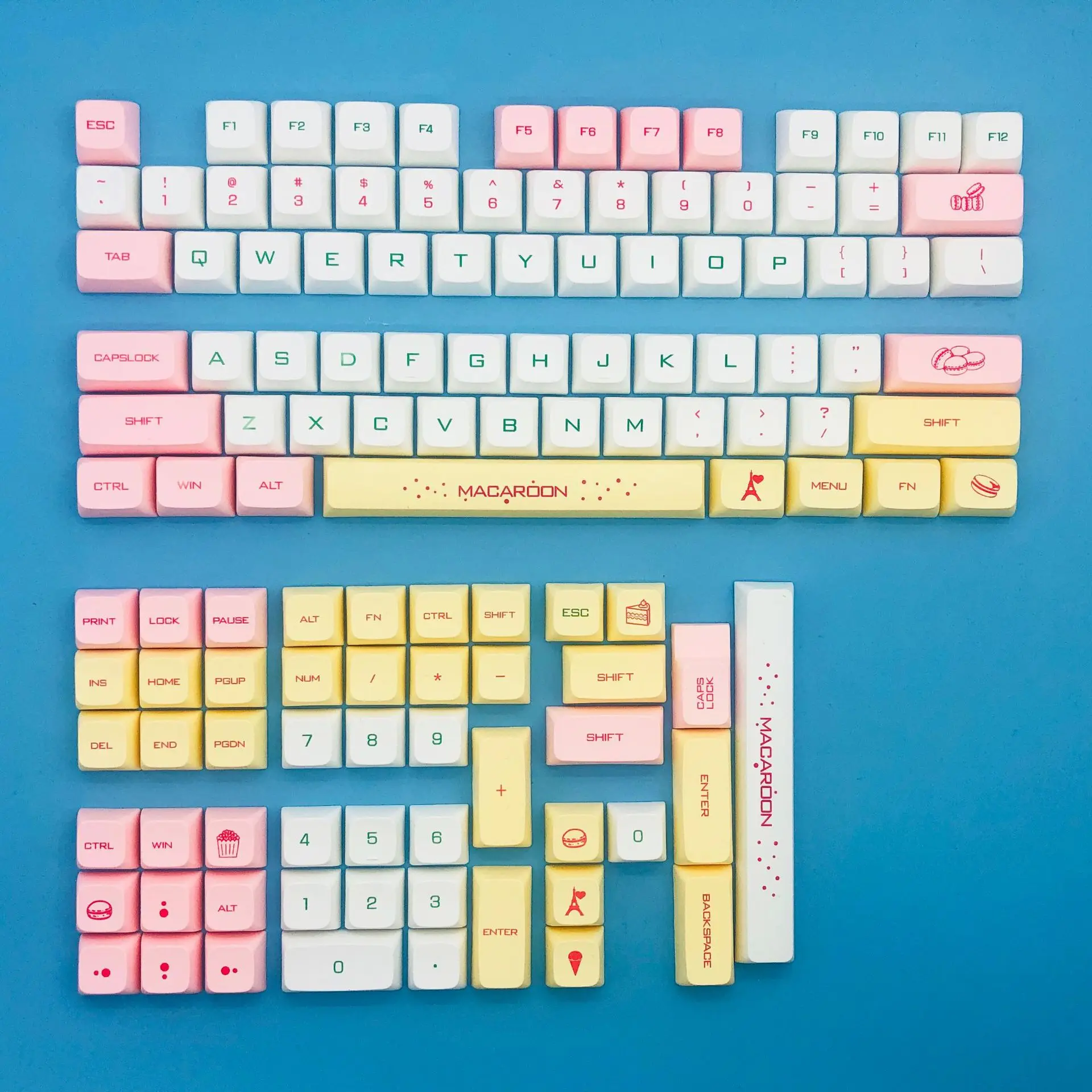 Macaron-Theme-124-Key-PBT-Keycap-Thermal-Sublimation-Keycap-Adaptation ...