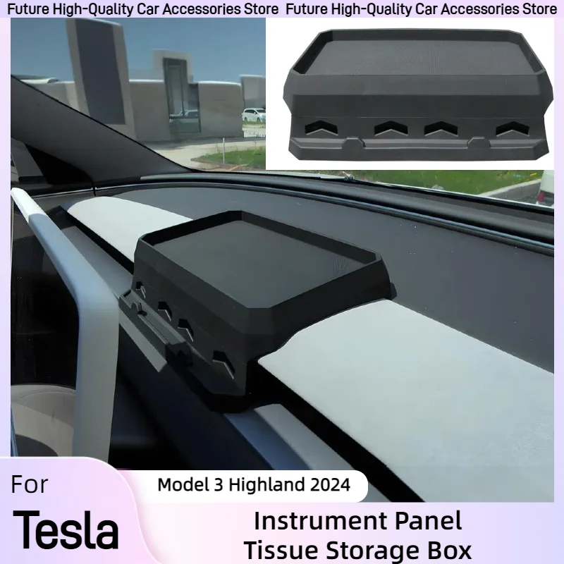 Instrument-Panel-Tissue-Storage-Box-For-Tesla-Model-3-Highland-2024 ...