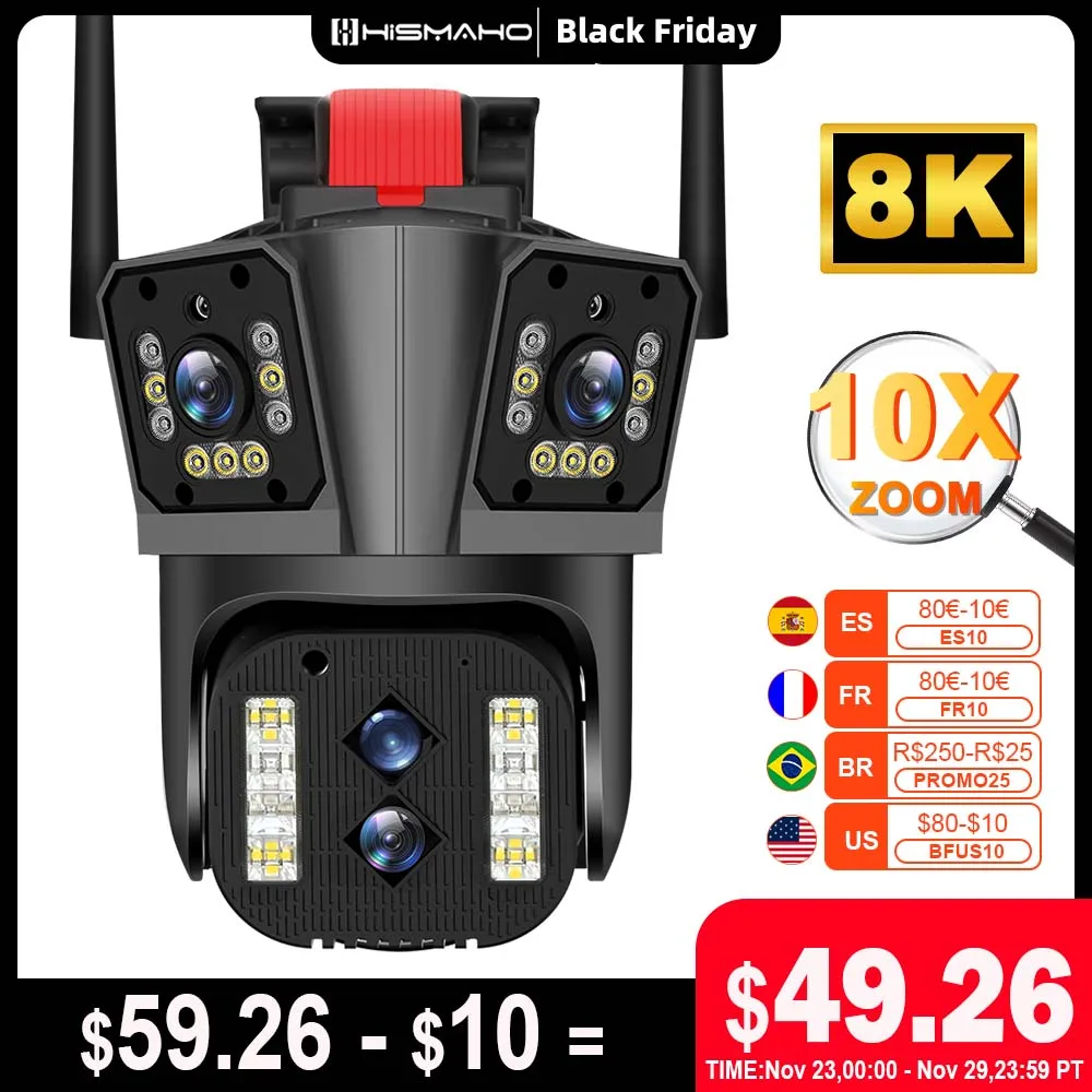 16MP-8K-Security-Protection-IP-Camera-WiFi-Outdoor-Four-Lens-Three ...