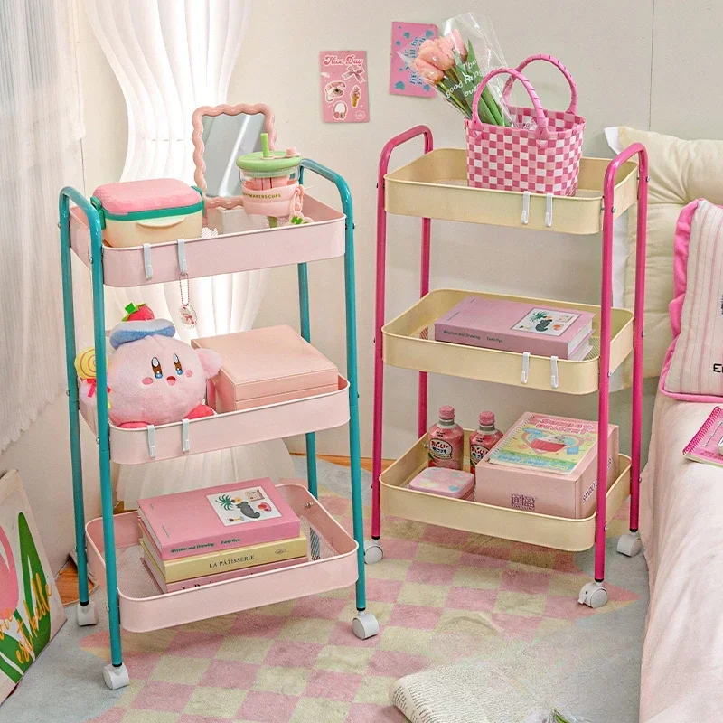 3-Layer-Contrast-Color-Trolley-Storage-Shelf-Multi-layer-Movable ...