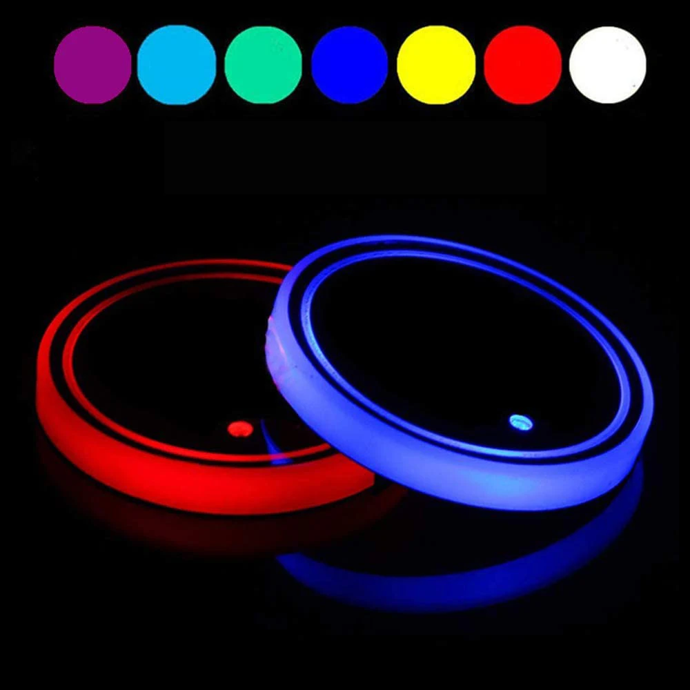 Universal LED Car Cup Holder Light Car Coasters Bottle Atmosphere Light ...