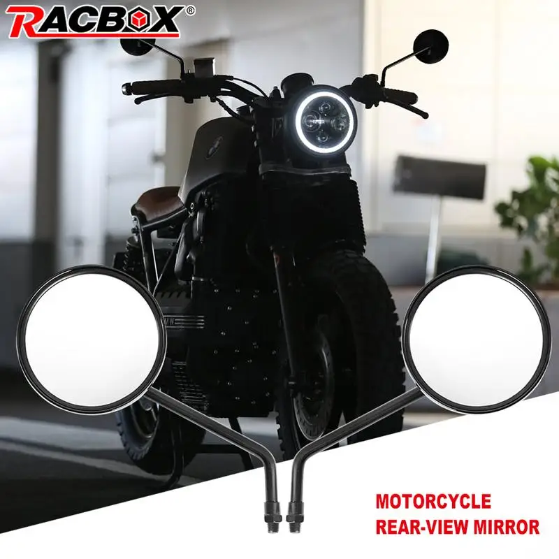 Retro-Motorcycle-Round-Side-View-Mirror-M10-Thread-Rearview-Reflector ...