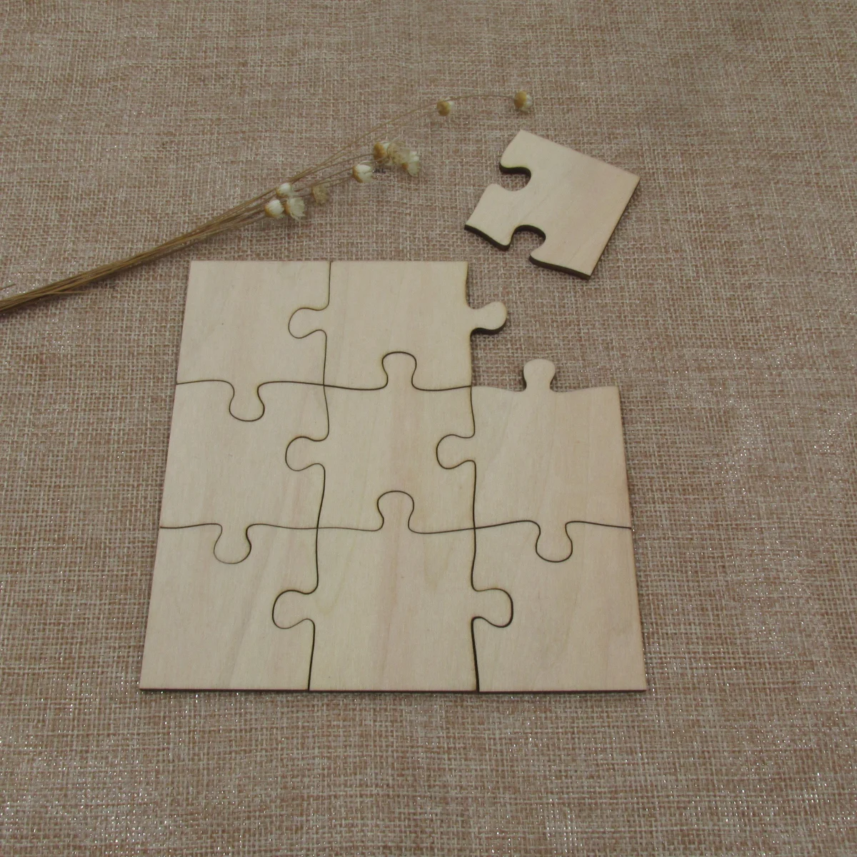 Set-of-9-Piece-Unfinished-Blank-Wooden-Puzzle-Wood-Puzzles-For-DIY ...