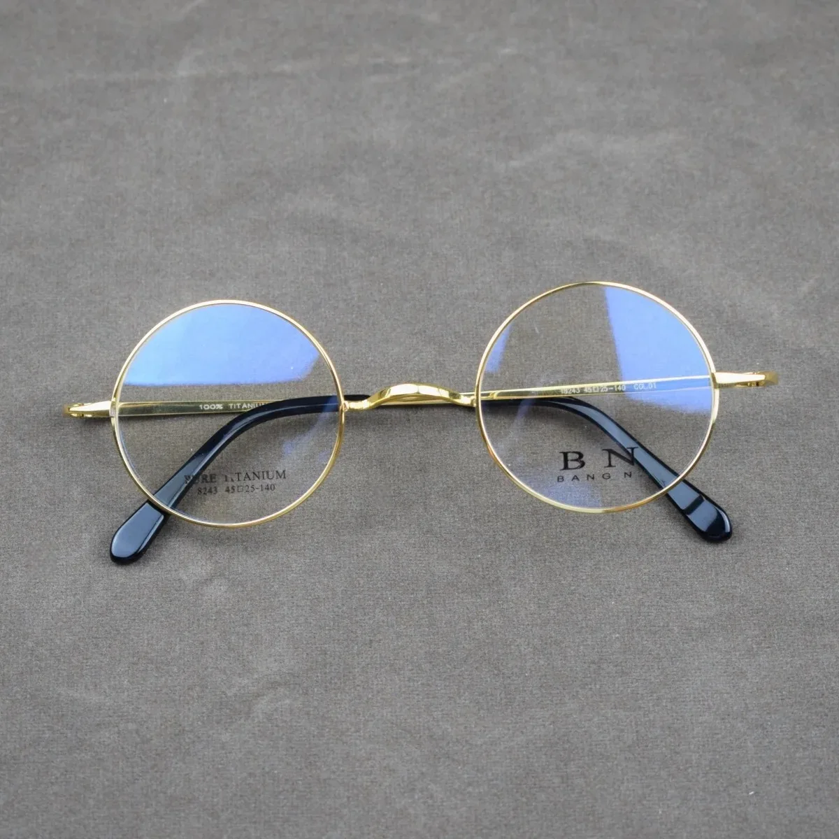 Pure-Titanium-Vintage-45mm-Small-Round-Eyeglass-Frames-Full-Rim-Rx-able ...