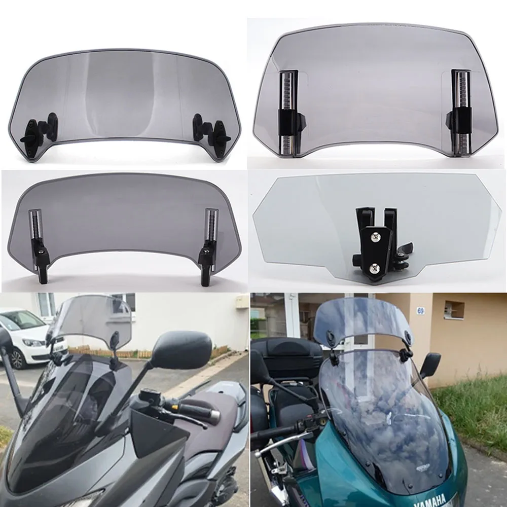 Universal-Motorcycle-Windshield-Extension-Adjustable-Spoiler-Clamp-On ...