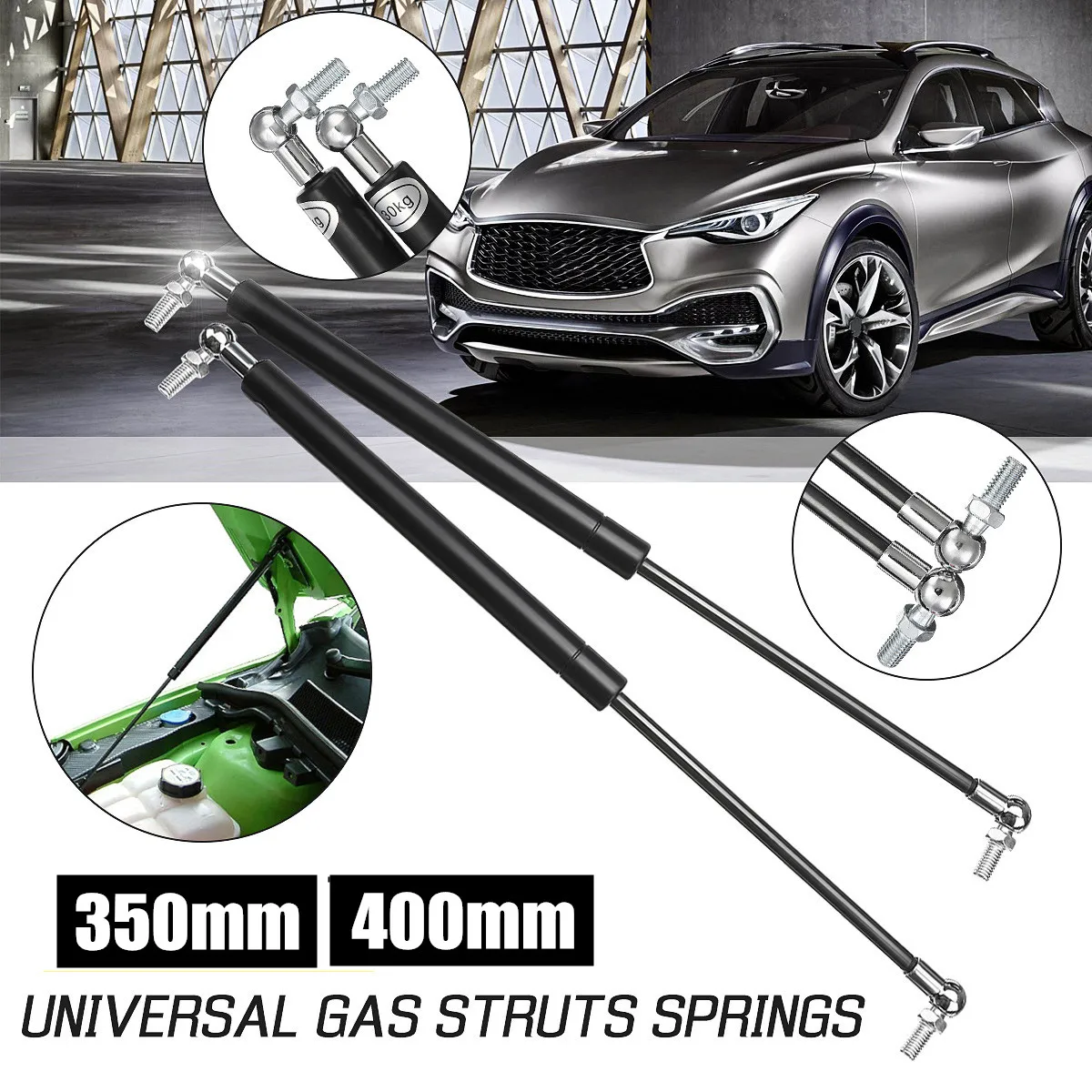 2X-350mm-400mm-300N-Car-Struts-Front-Bonnet-Hood-Rear-Trunk-Tailgate ...