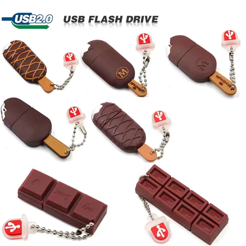 Ice Cream Cartoon Flash Drive, Memory Stick, Pen Drives Chocolate, Real ...