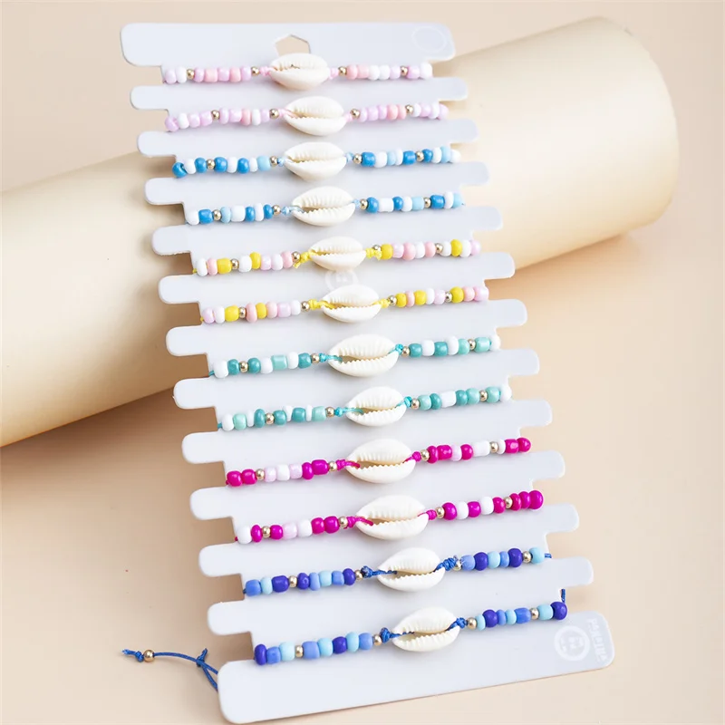 New-12-pcs-set-Shell-String-Rope-Adjustable-Braided-Bracelets-Set ...