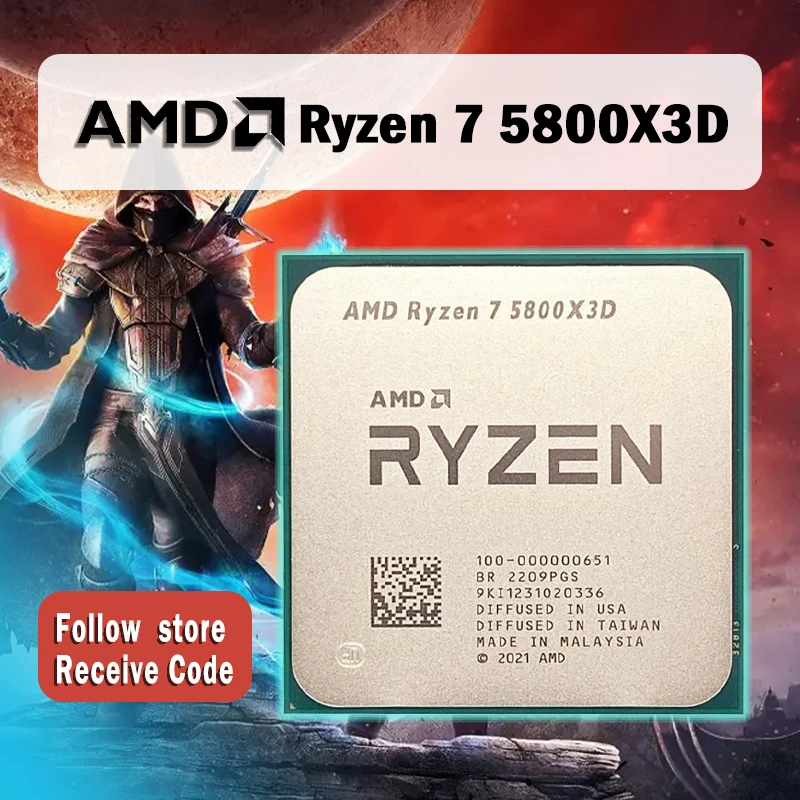 NEW AMD Ryzen 7 5800X3D R7 5800X3D 3.4 GHz 8 Core Prosesor CPU 16 Thread 7NM L3 = 96M 100 ...