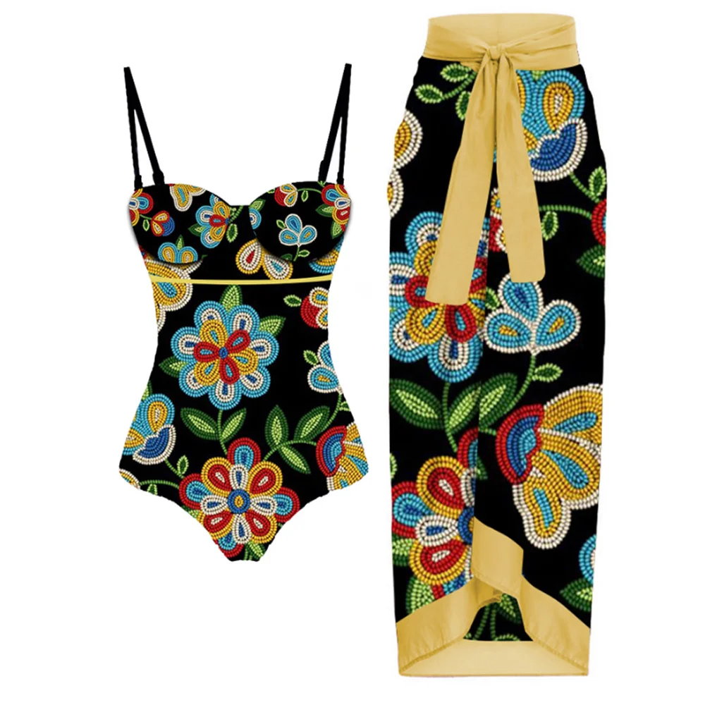 Women-s-Geometric-Print-Polyester-Swimsuit-One-Piece-Swimwear-Brazilian ...