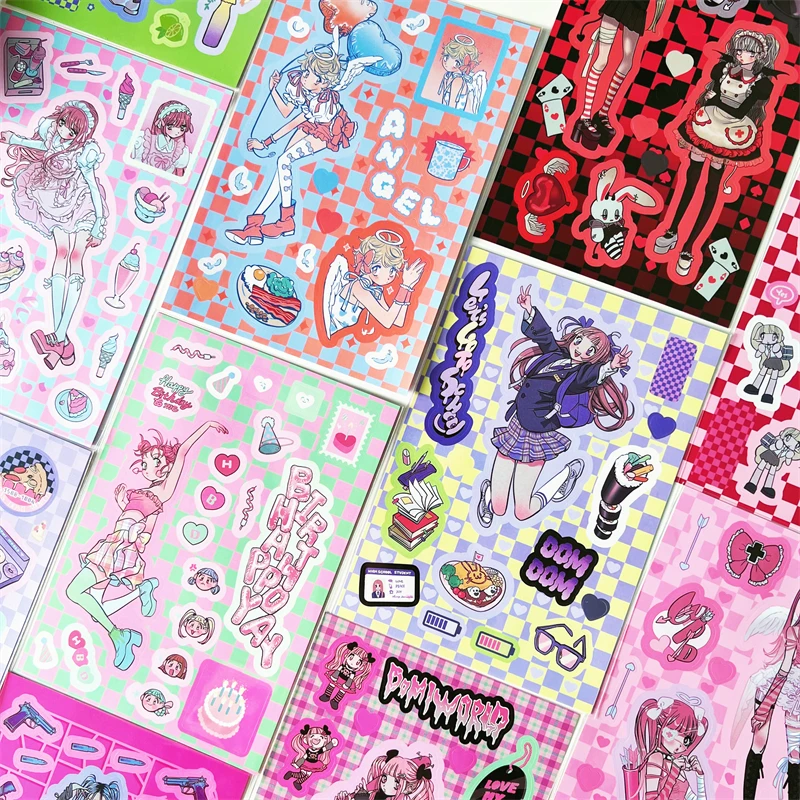 SKYSONIC-6pcs-Domi-Series-Sticker-Cool-Girs-DIY-Frame-Decor-Materials ...