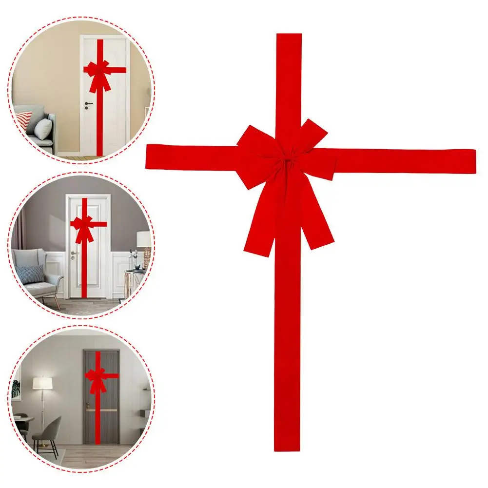 Kerstkast-Deur-Lint-Grote-Rode-Strik-Grote-Deur-Boom-Kerstdeur ...