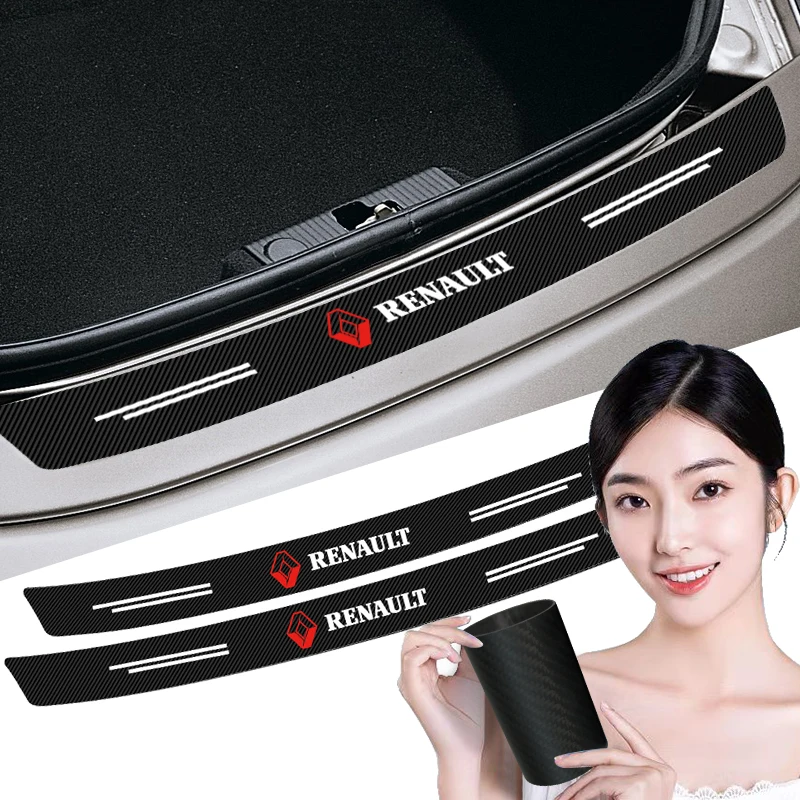 1Pcs Carbon Fiber Car Rear Bumper Trunk Guard Protected Sticker For ...